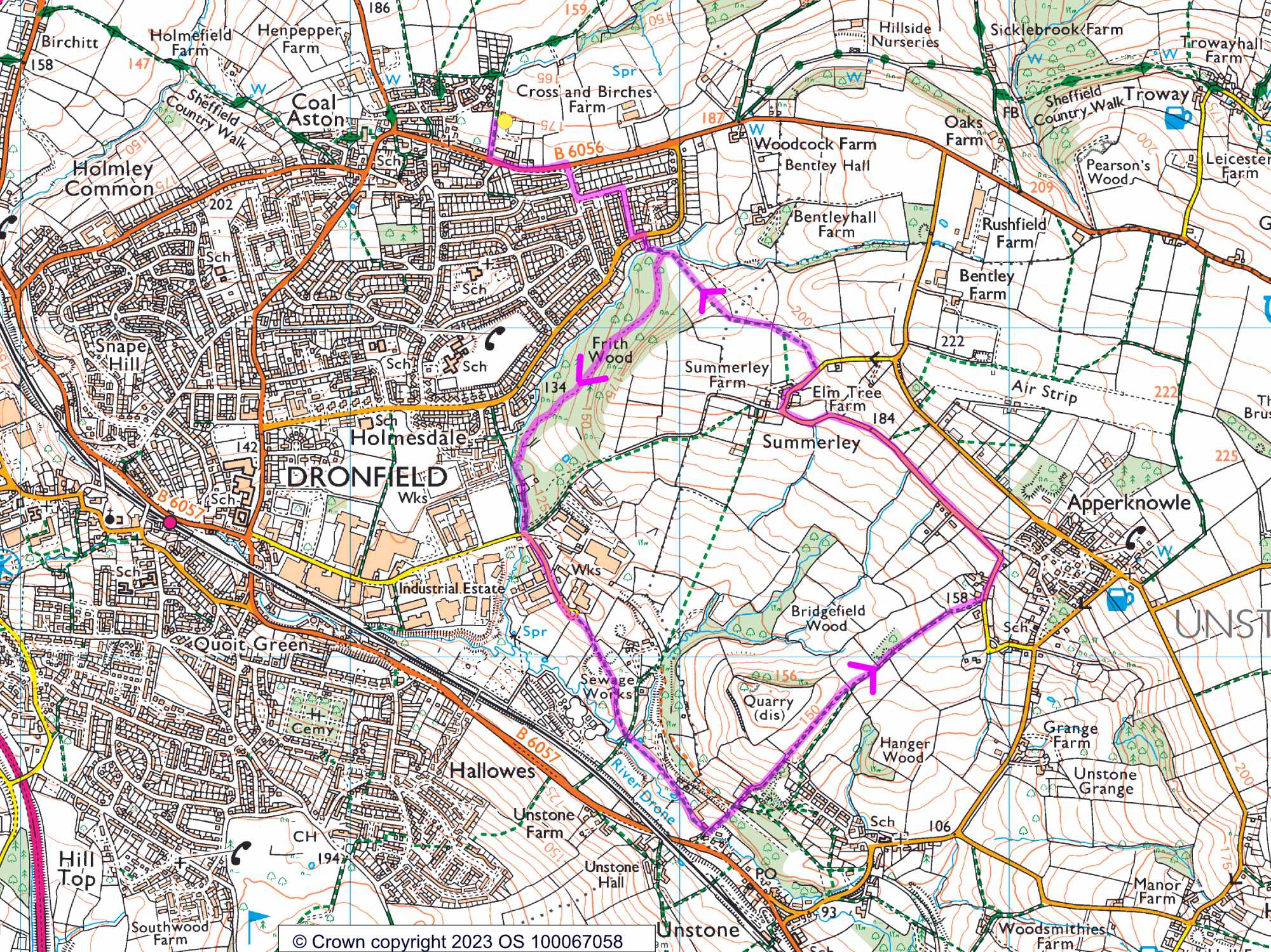 Frith Wood – Unstone – Summerley – Dronfield Footpaths